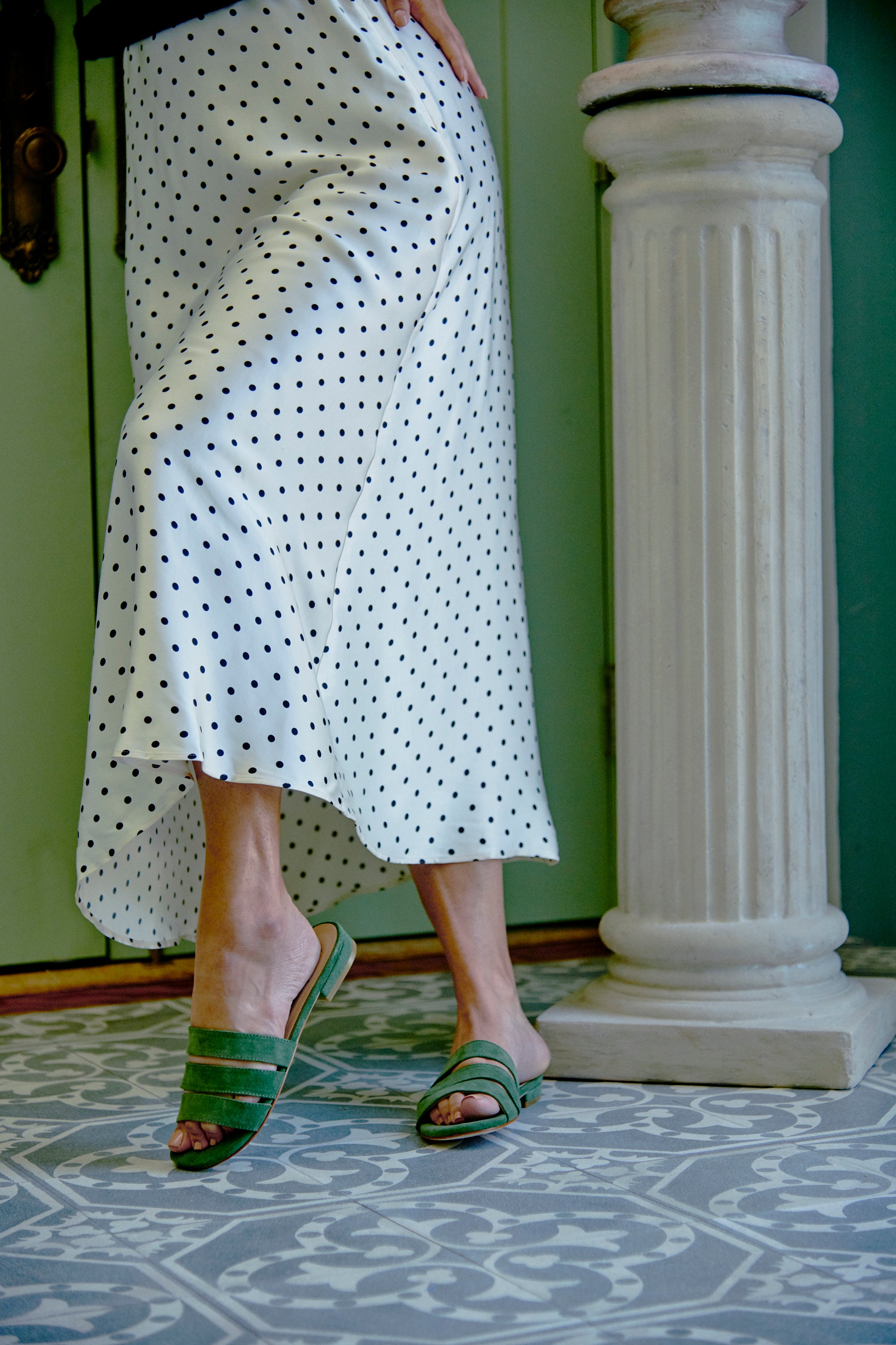 Green Leather Sandals | CJ Sandals | Ma'am Los Angeles