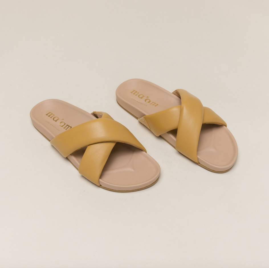 Italian Leather Slides | Dolly | Designed by Mandy Moore | Ma'am Los ...